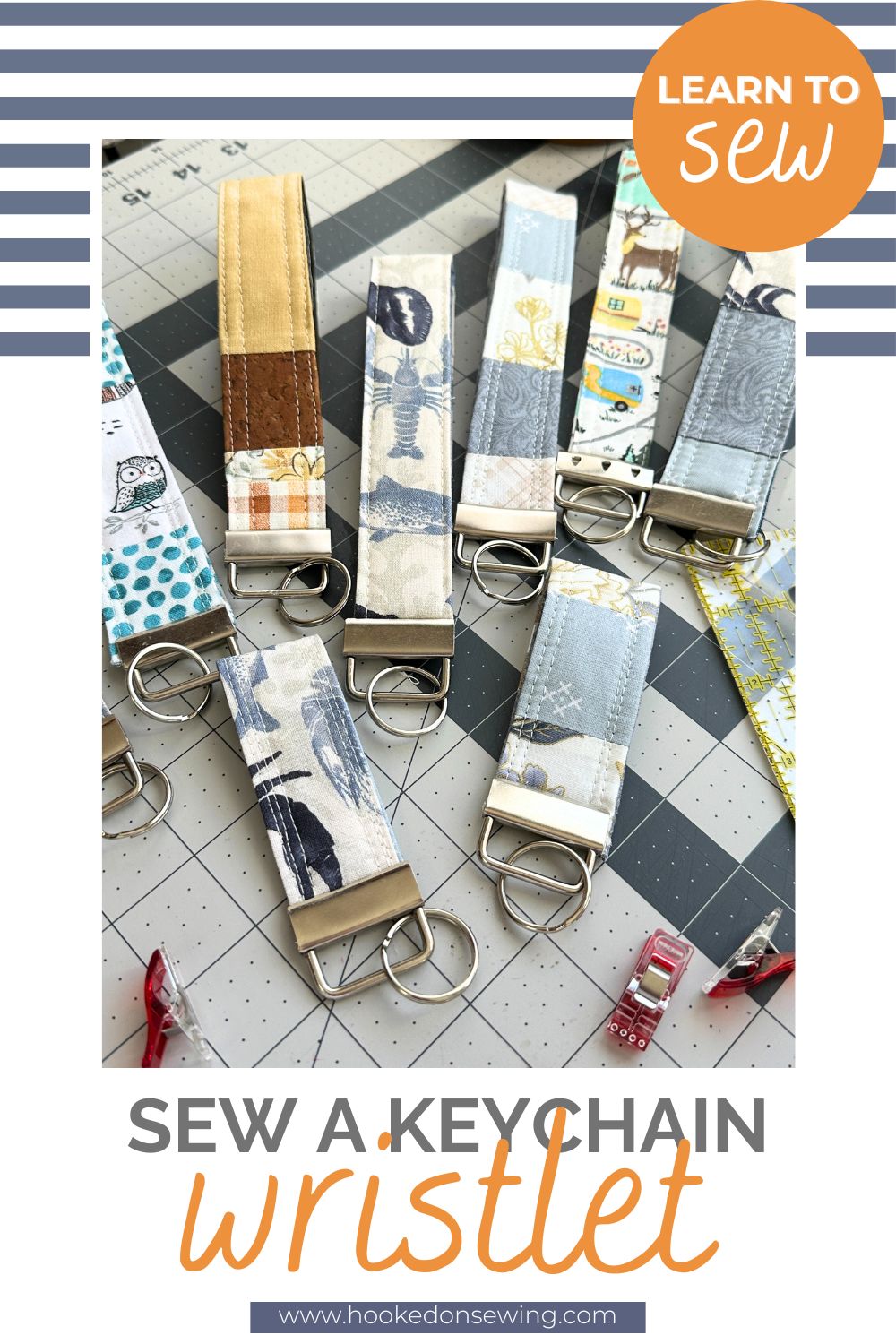 Sew a Fabric Keychain, Wristlet or Key Fob - 3 Ways! - Hooked on Sewing